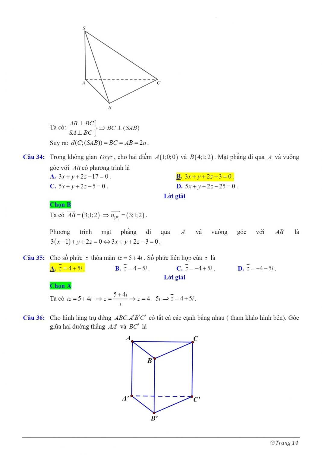 Đề thi toán thpt quốc gia 2021 có đáp án chi tiết các mã đề