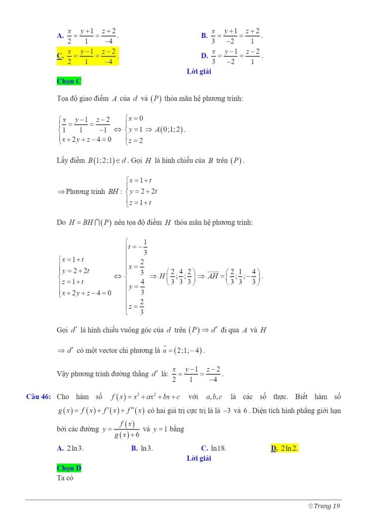 Đề thi toán thpt quốc gia 2021 có đáp án chi tiết các mã đề