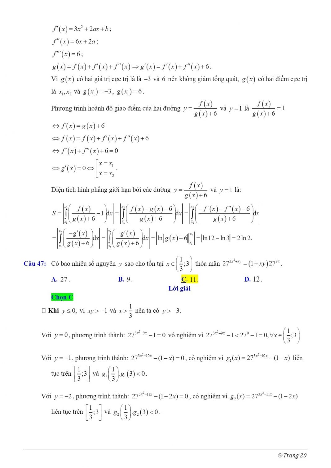 Đề thi toán thpt quốc gia 2021 có đáp án chi tiết các mã đề