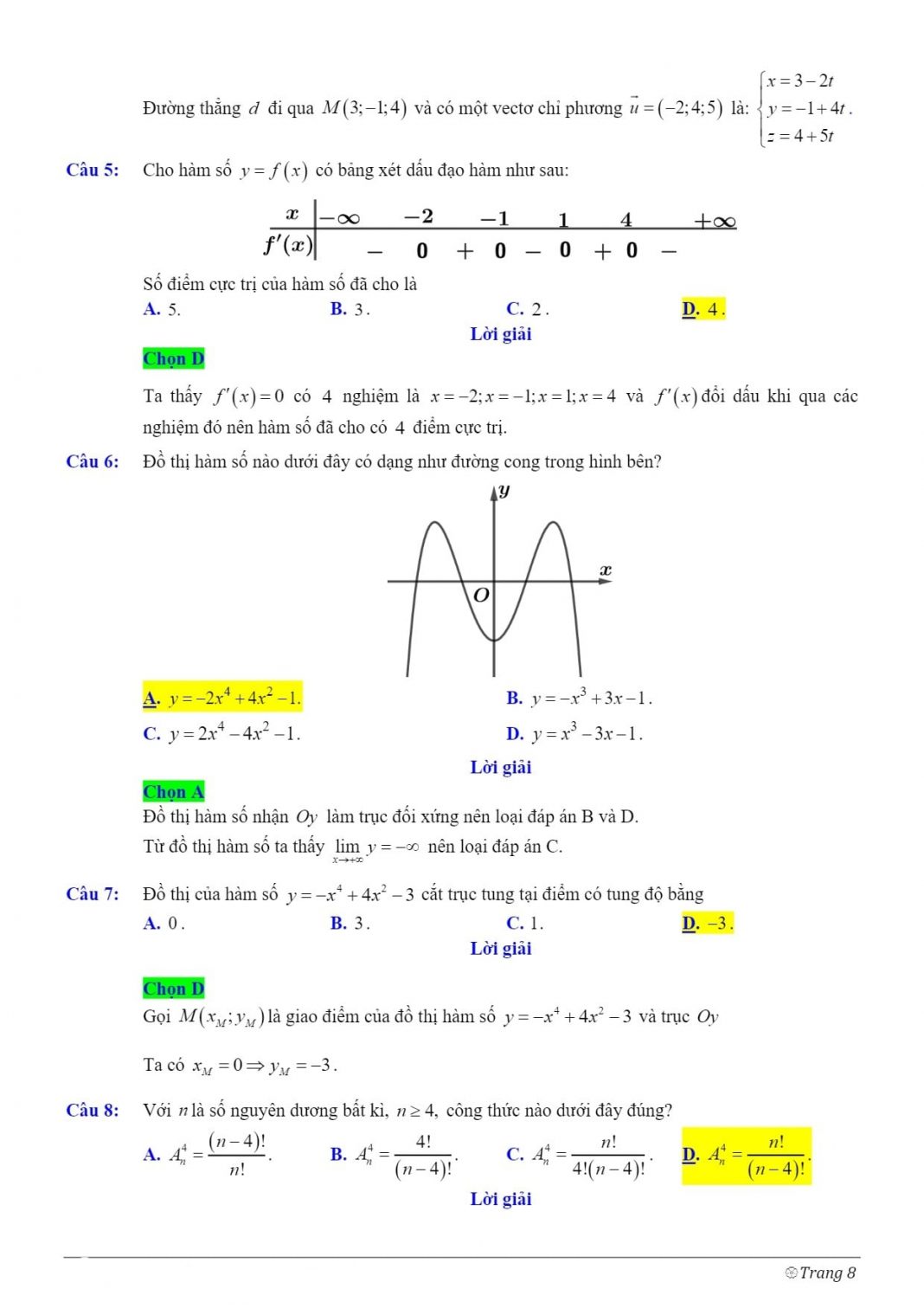 Đề thi toán thpt quốc gia 2021 có đáp án chi tiết các mã đề