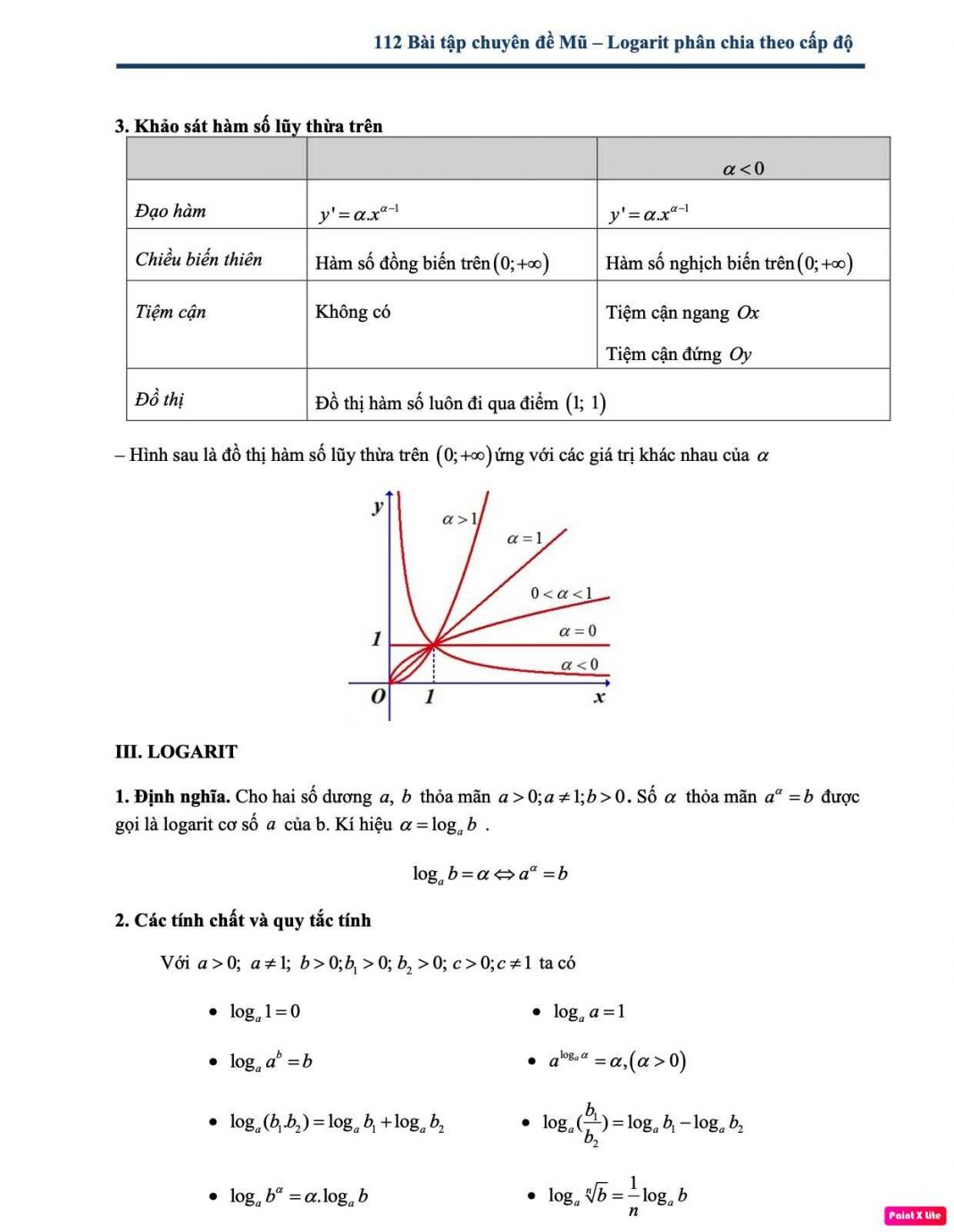 Bài tập phương trình mũ, bài tập logarit lớp 12 có đáp án