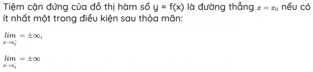 Tiệm cận đứng là gì | công thức, cách tìm, bài tập
