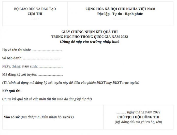 Những điều cần biết về Giấy chứng nhận kết quả thi THPT Quốc gia